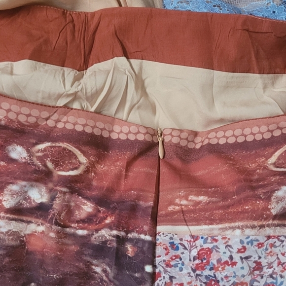 Ursime | Skirts | Ursime Boho Patchwork Floral Lace Trim Tiered Maxi ...